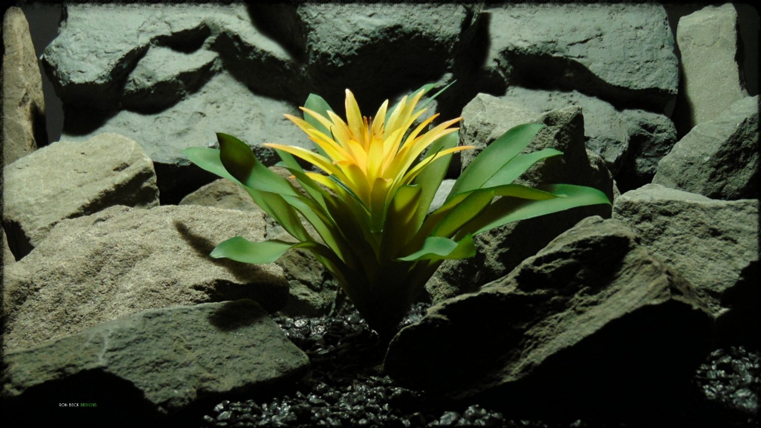 Artificial Guzmania Yellow Mirador Bromeliad - Reptile Habitat Plant ...